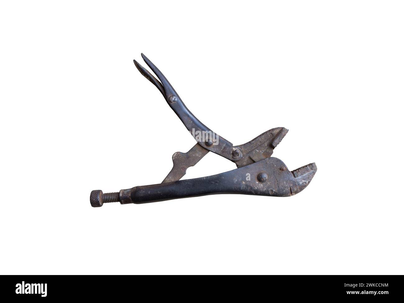 Rusty old pliers isolated on white background, metal tool for repair ...