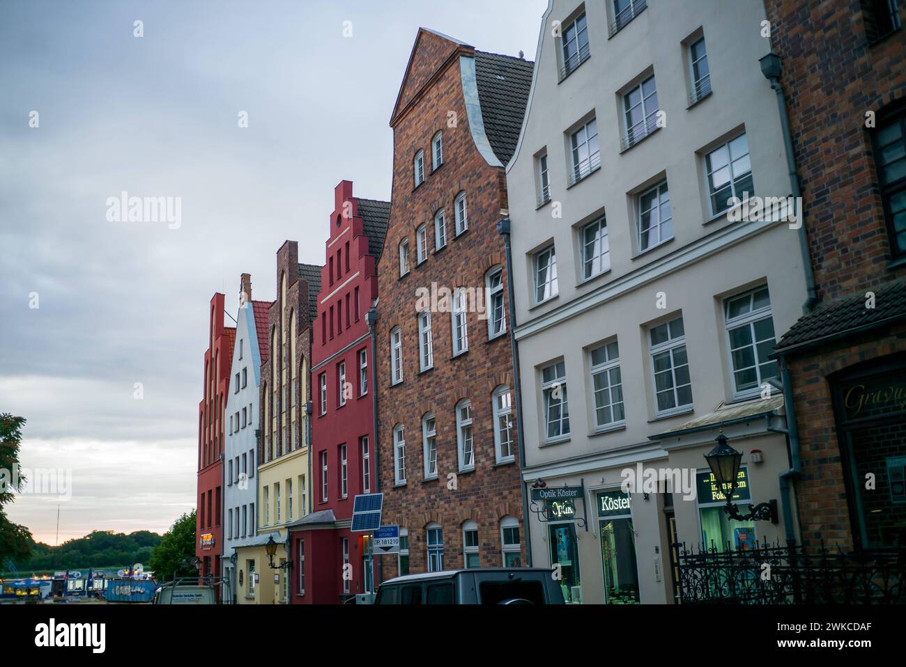 rostock, germany, 18 july 2023, old buildings in the habour district ...