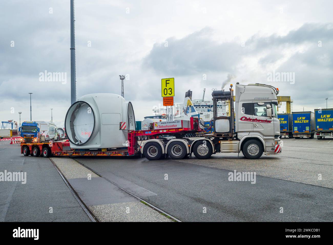 rostock, germany, 19 july 2023, scania heavy load truck transporting a ...