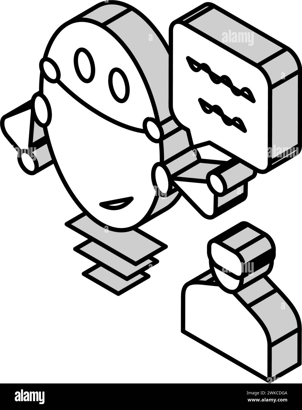 Virtual Robot Isometric Icon Vector Illustration Stock Vector Image And Art Alamy