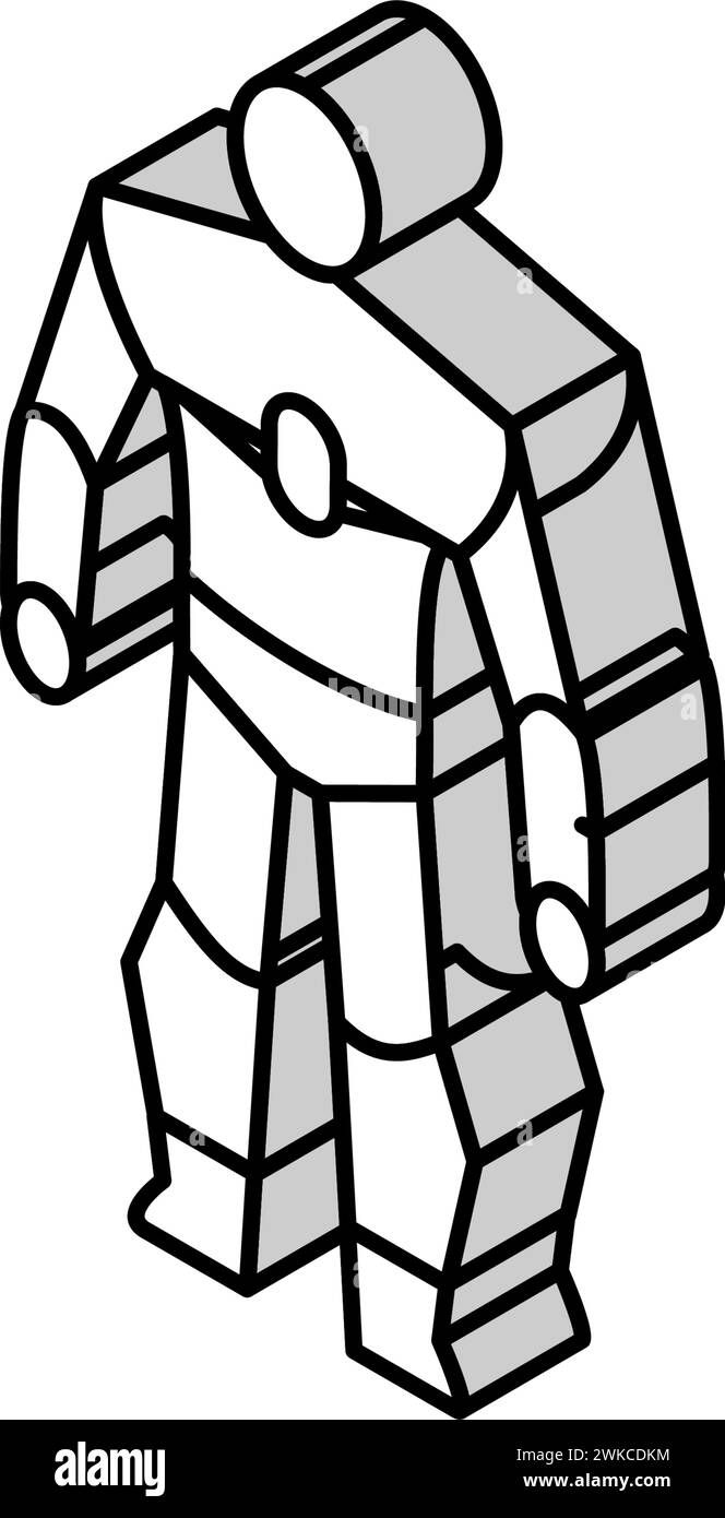humanoid robot isometric icon vector illustration Stock Vector Image ...