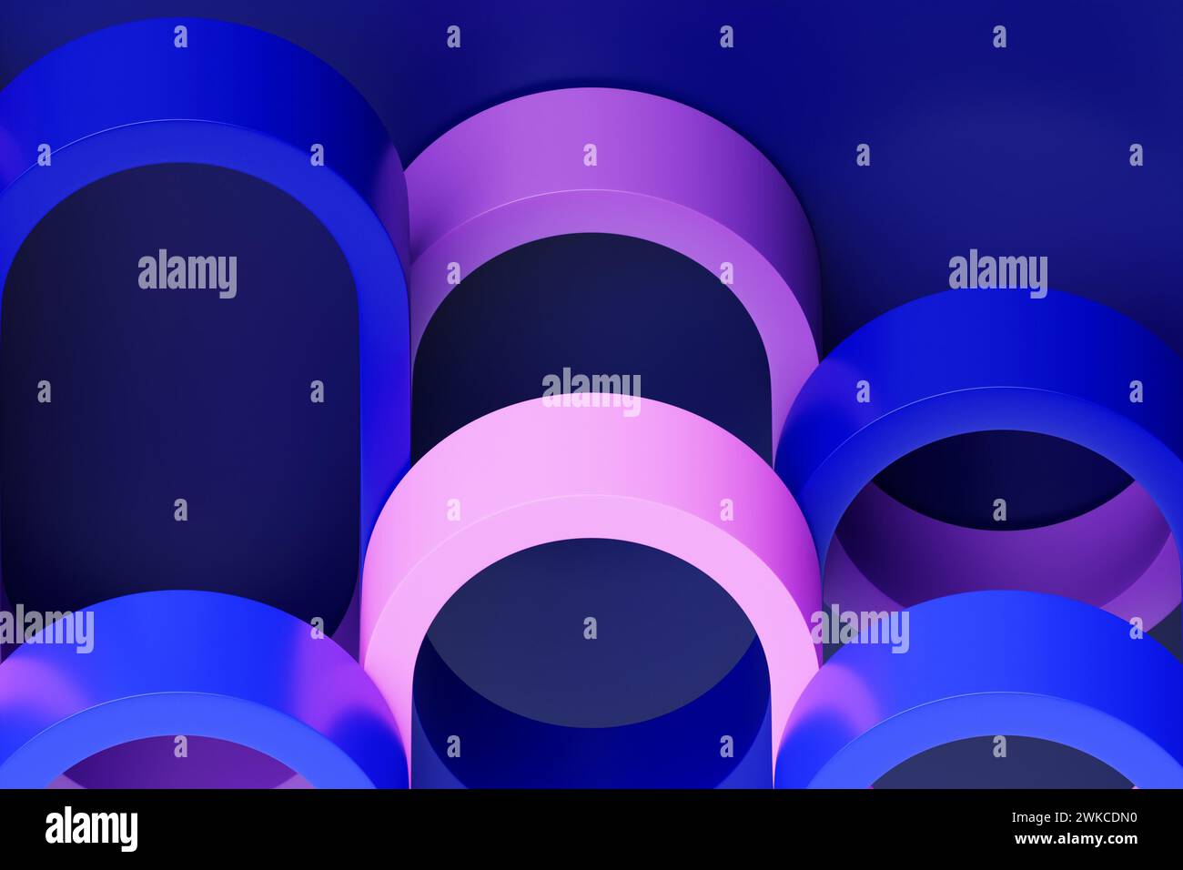 3d illustration of design colorful abstract wave on a blue background ...