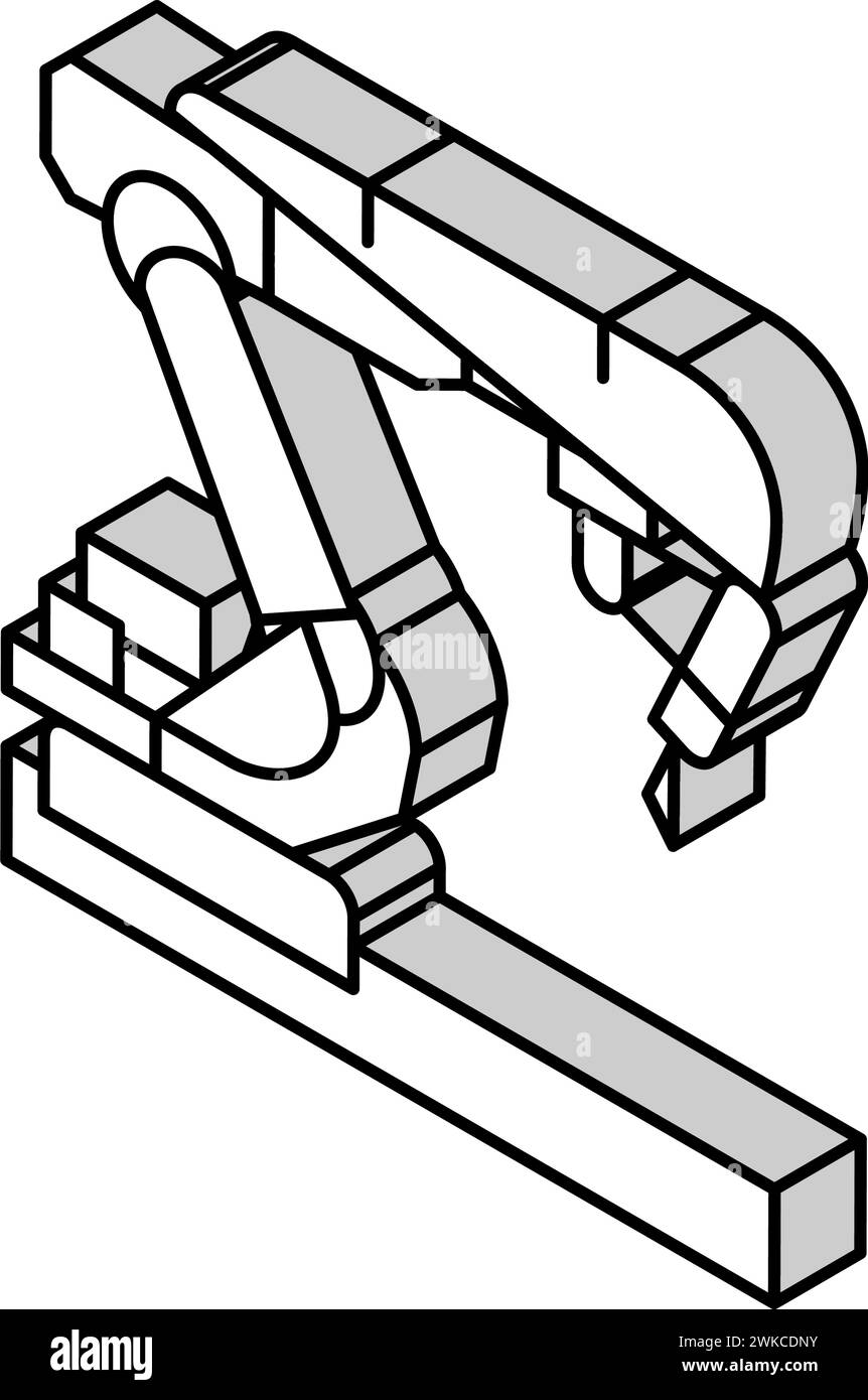 industrial robot arm isometric icon vector illustration Stock Vector ...