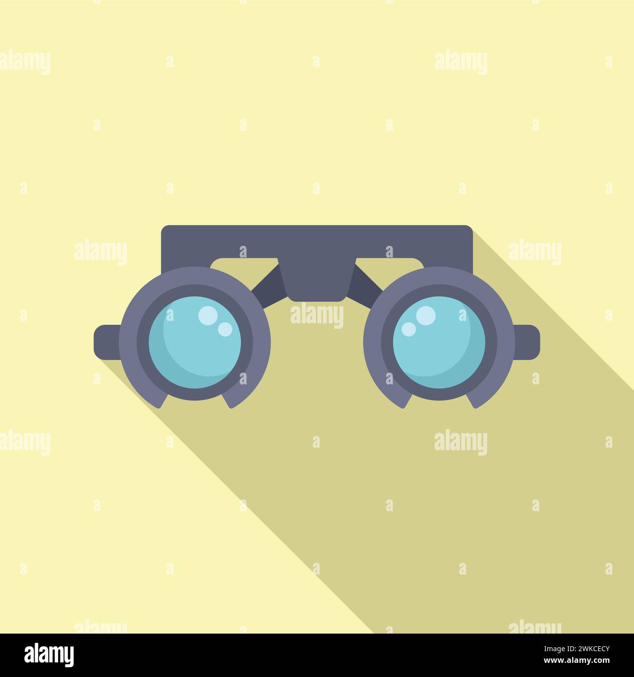 Eye device examination icon flat vector. Inspection patient. Machine ...