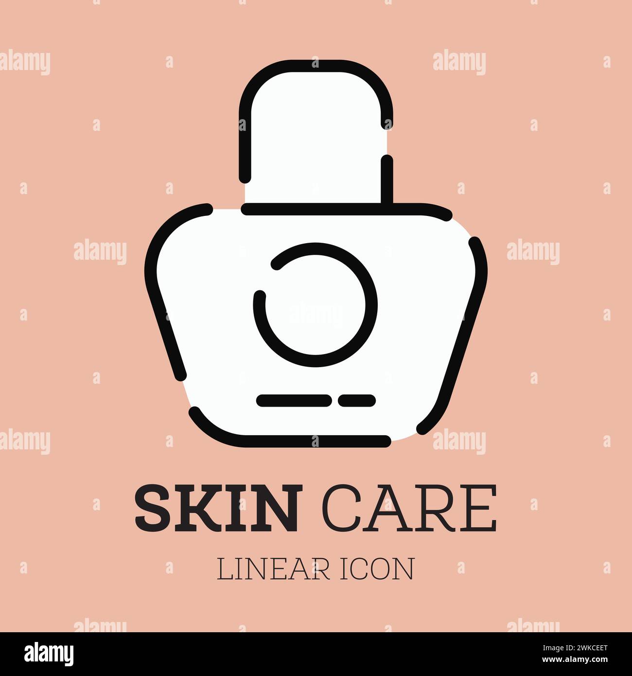 Jar of cosmetics cream. Linear icon. Personal care product. Face cream ...