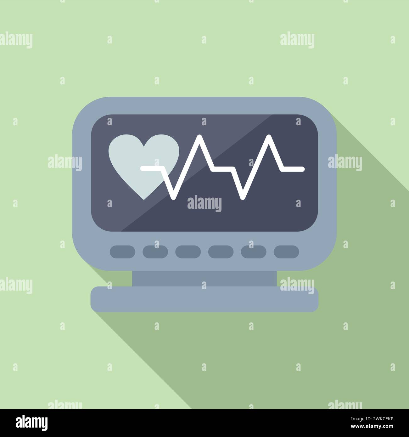 Heart rate monitor icon flat vector. Inspection resonance. Patient ...