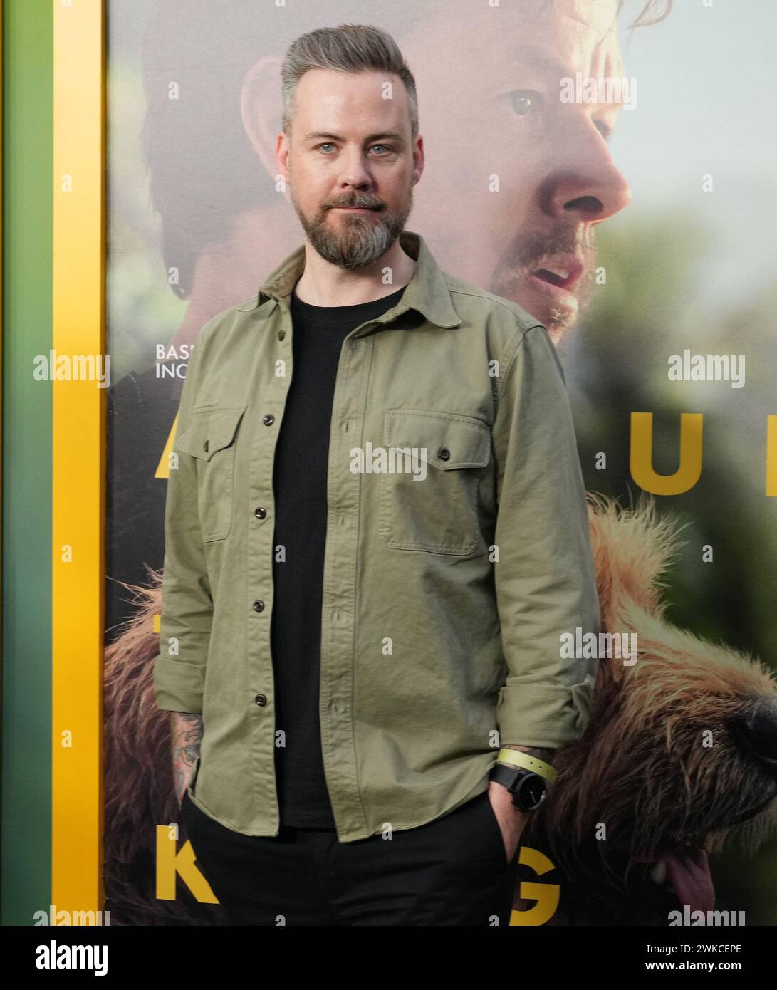 Los Angeles, USA. 19th Feb, 2024. Kevin Matley arrives at the Lionsgate's ARTHUR THE KING Los ...