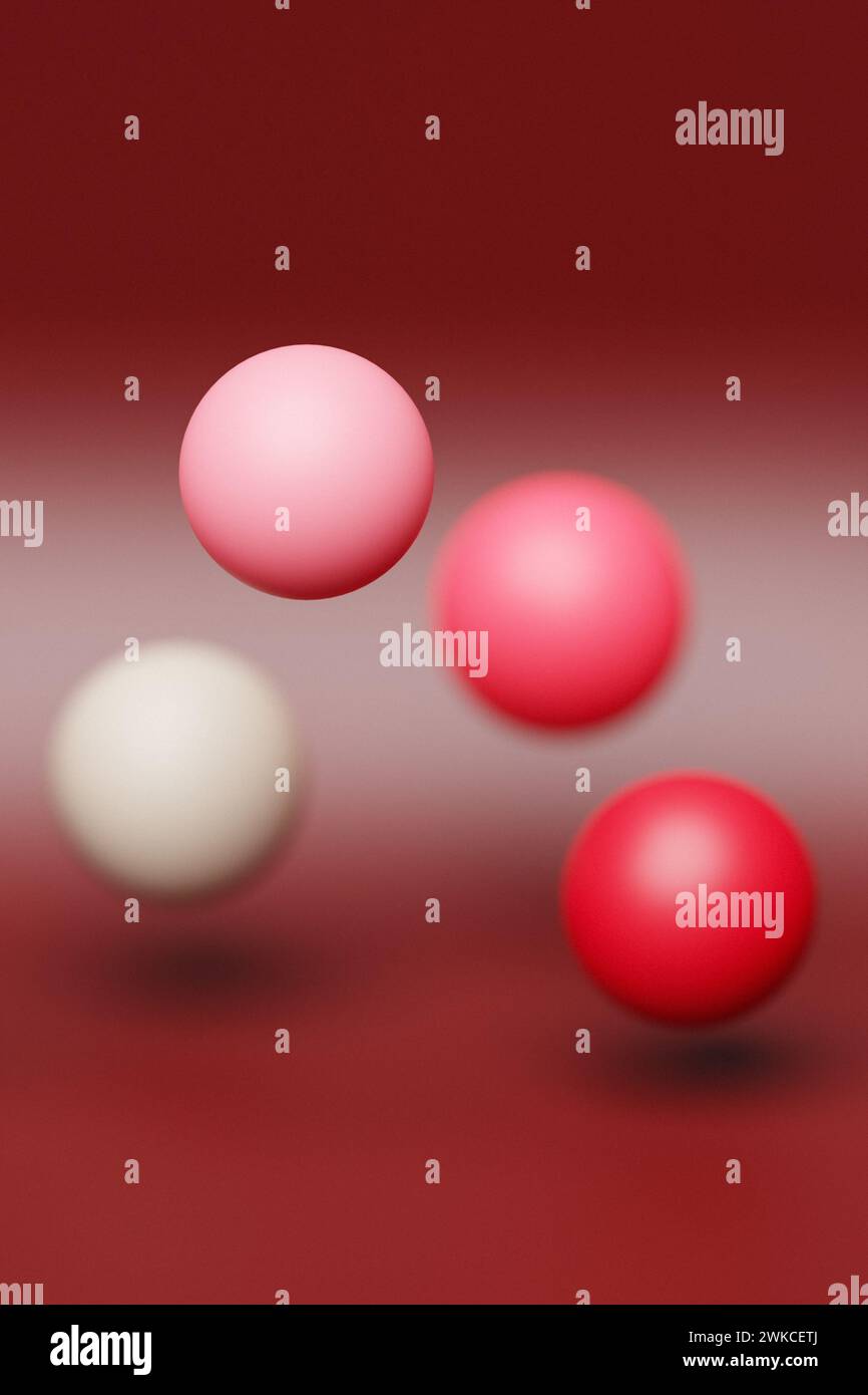 Close-up 3d colorful illustration. Different geometric shapes sphere ...