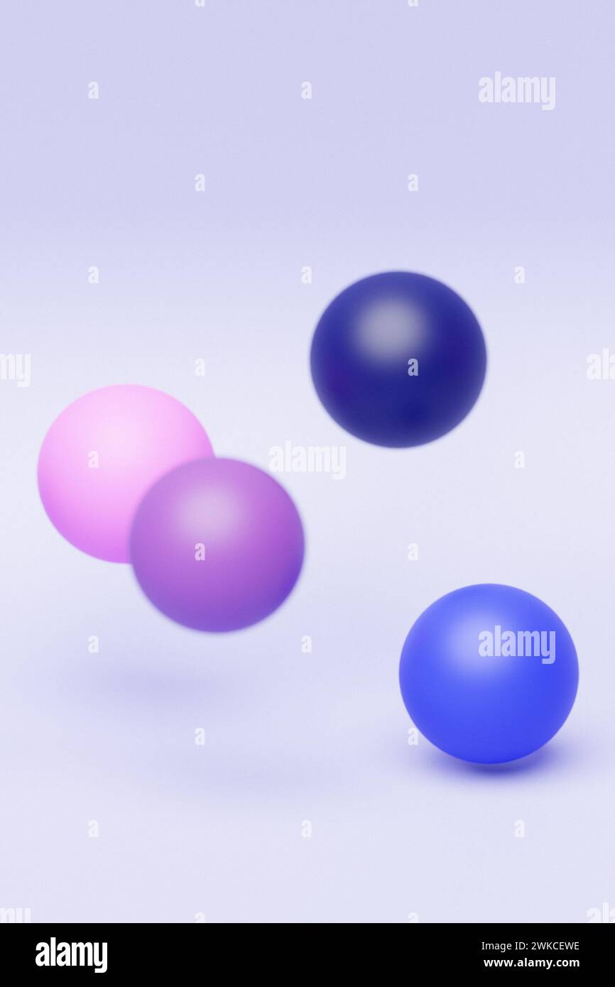 Close-up 3d colorful illustration. Different geometric shapes sphere ...