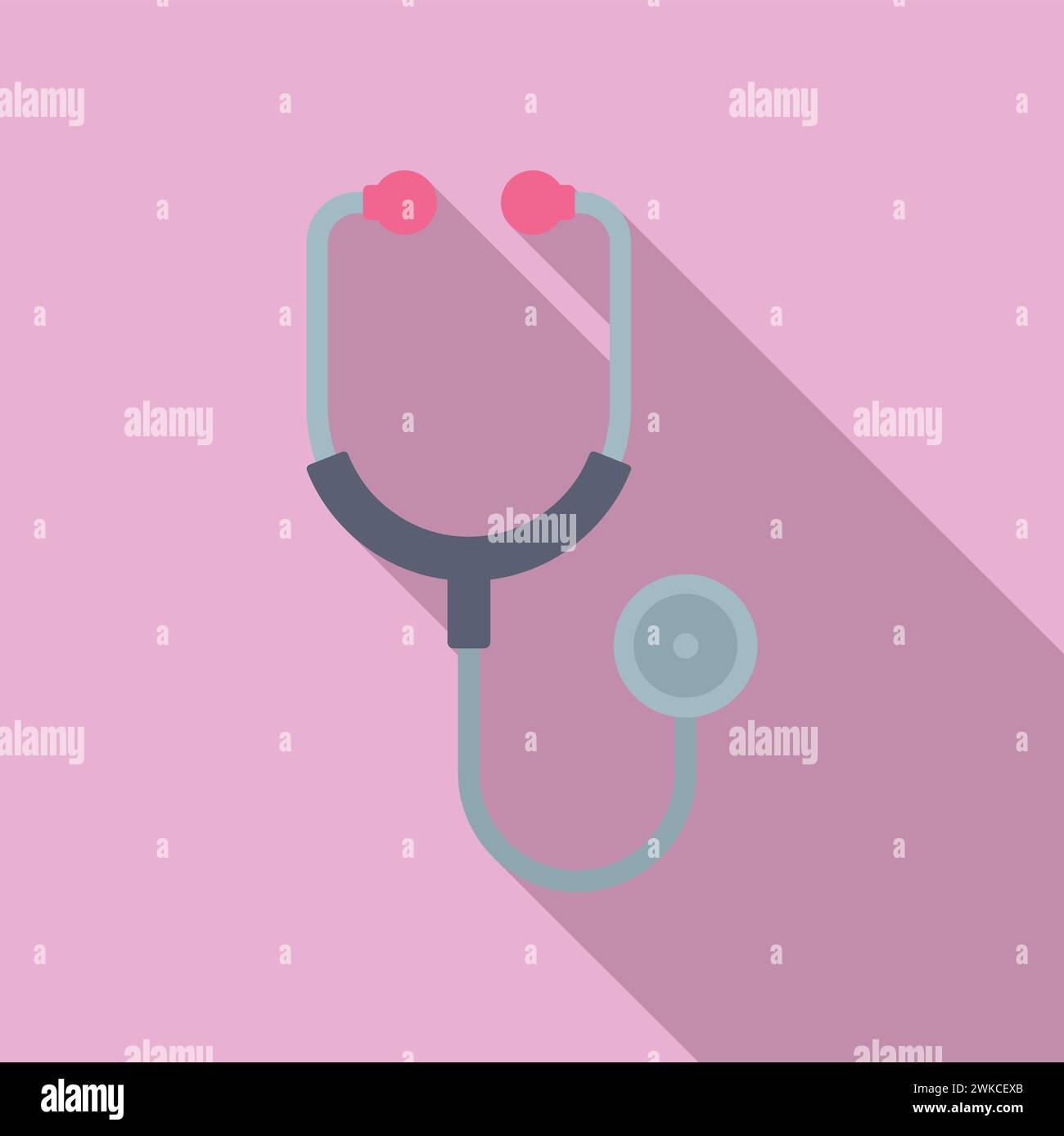 Clinic medical stethoscope icon flat vector. Diagnostic general ... Clinic medical stethoscope icon flat vector. Diagnostic general ...