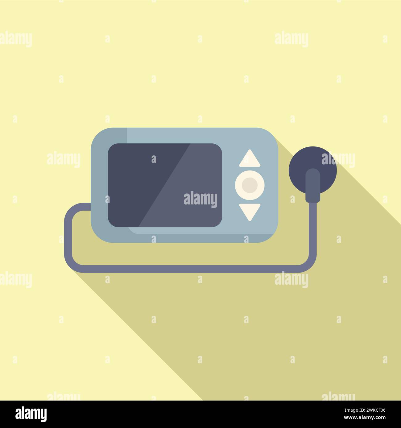 Pulse device examination icon flat vector. Check test. Mri lab ...