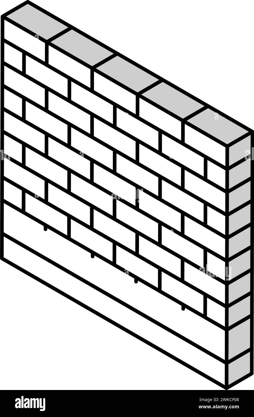 wall fence isometric icon vector illustration Stock Vector Image & Art ...