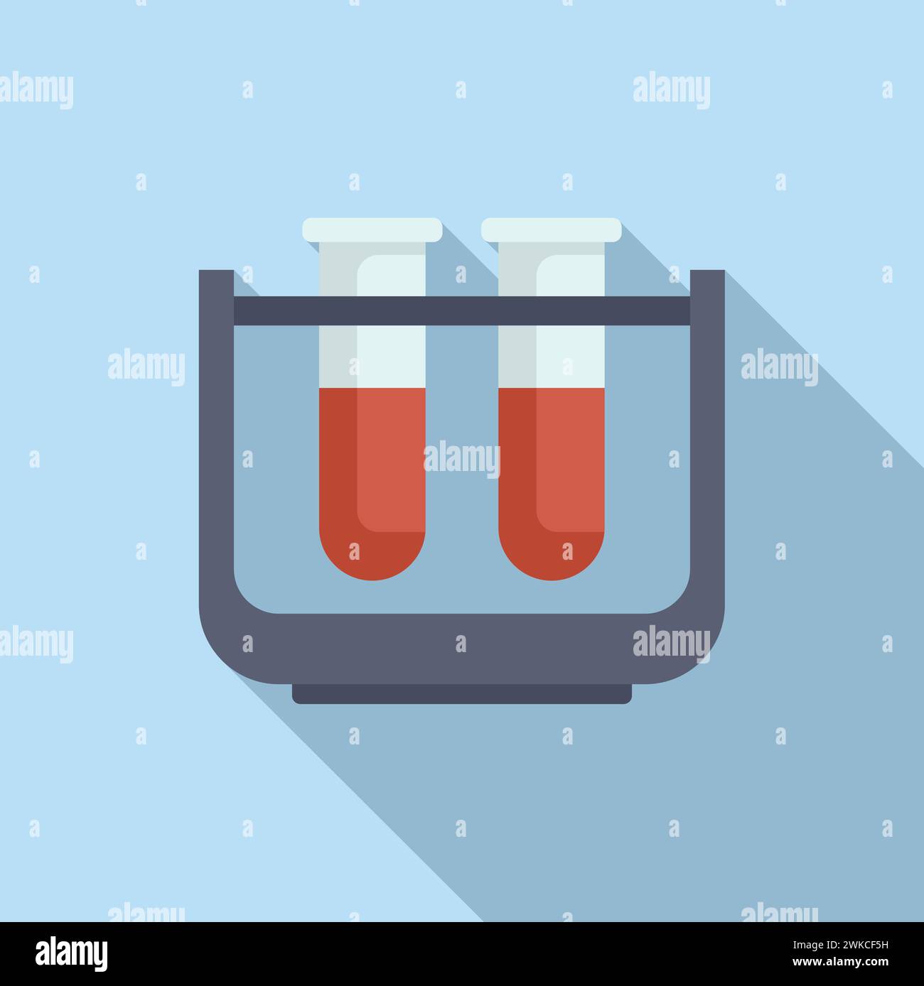 Test tube stand icon flat vector. Body general. Resonance screening ...
