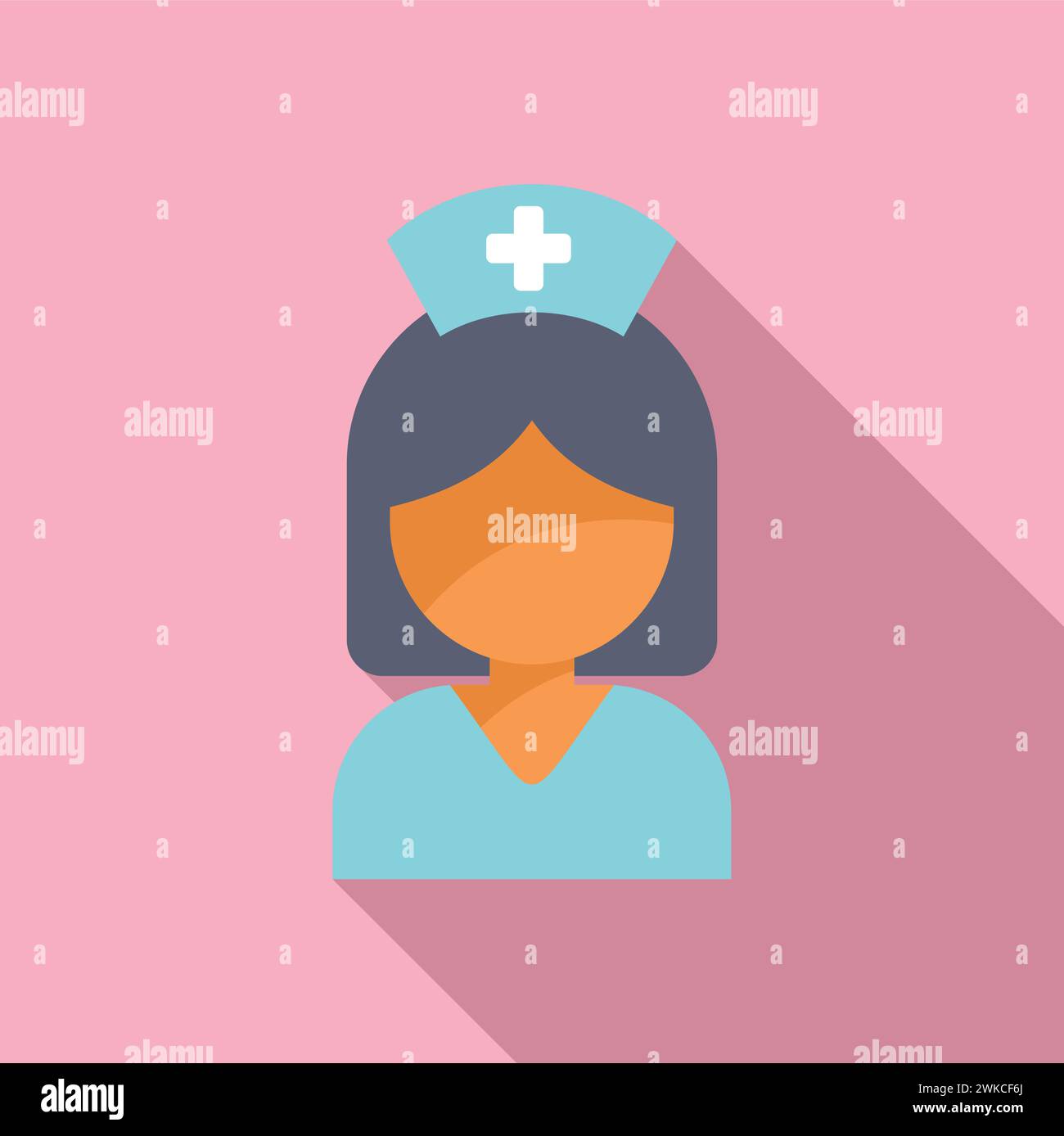 Medical clinic nurse icon flat vector. Diagnostic review survey ...
