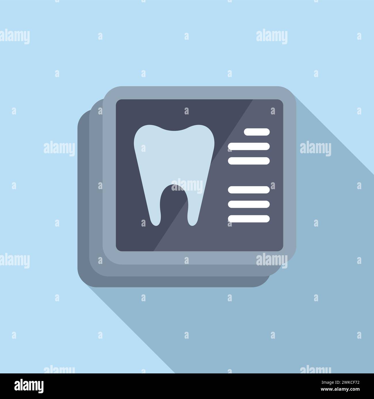 Tooth medical image icon flat vector. Scan lab machine. Patient clinic ...
