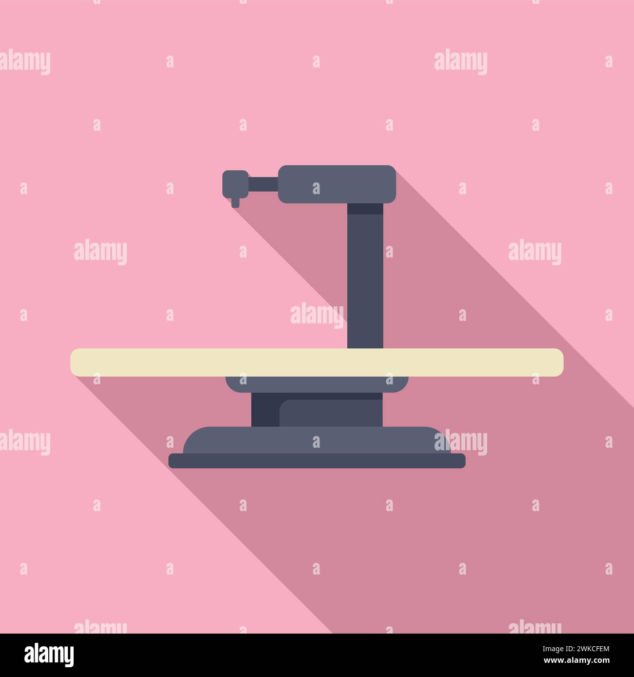 Patient bed examination icon flat vector. Review survey. Lab resonance ...