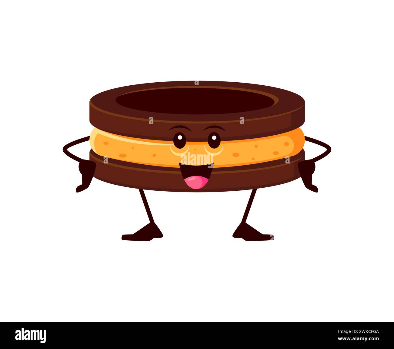 Cartoon chocolate cookie character. Vector biscuit bakery fairy tale ...
