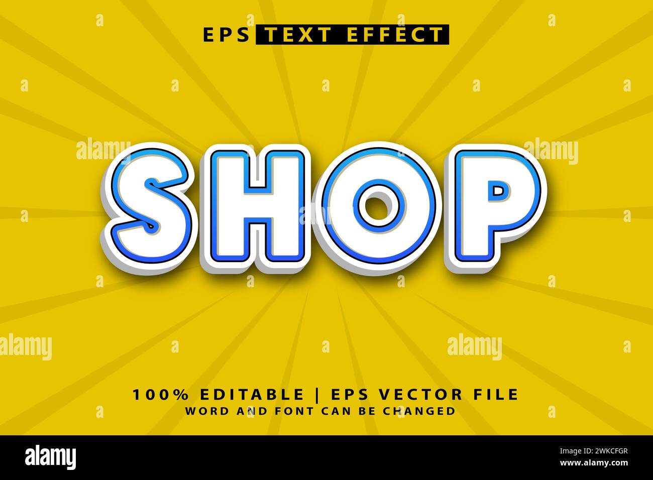 Shop editable 3D text effect Stock Vector Image & Art - Alamy