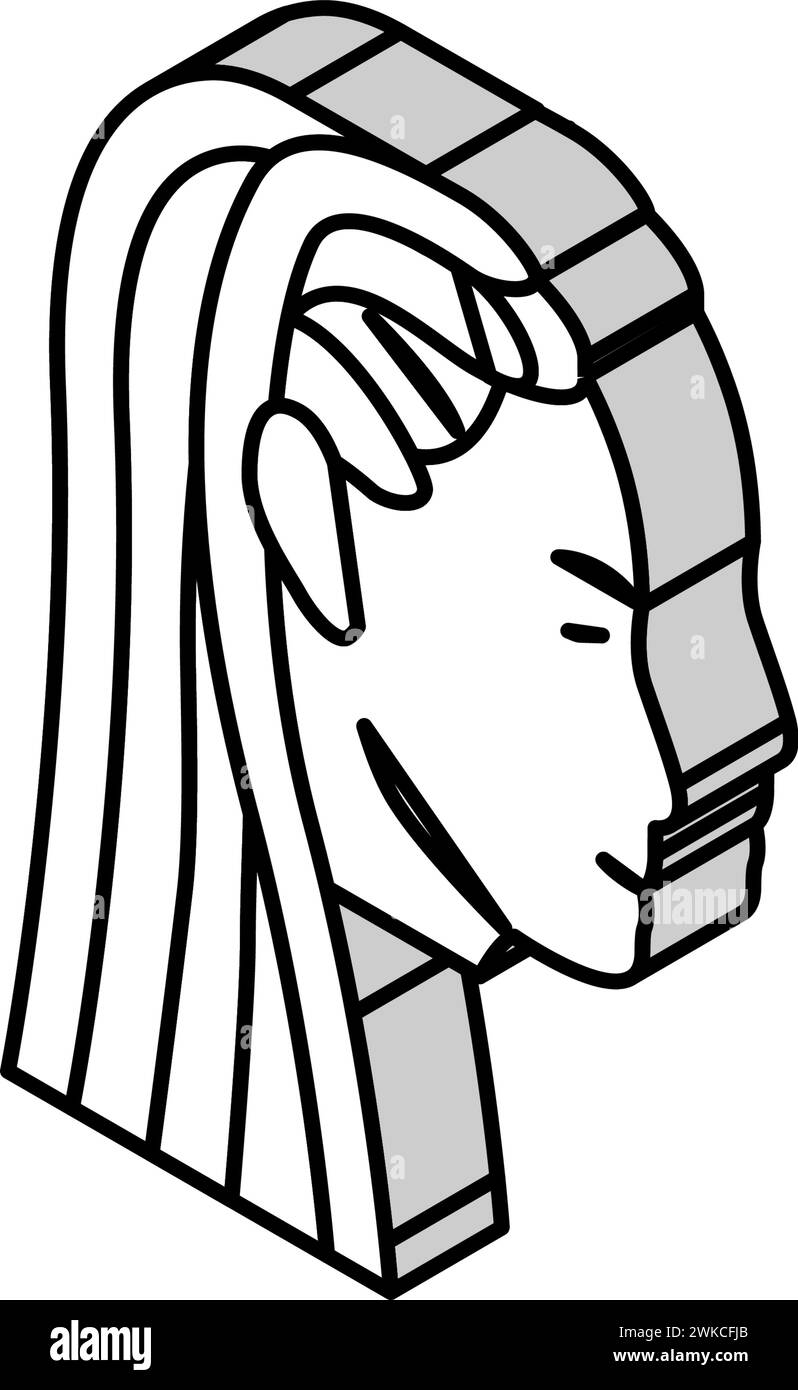 braids hairstyle isometric icon vector illustration Stock Vector Image ...