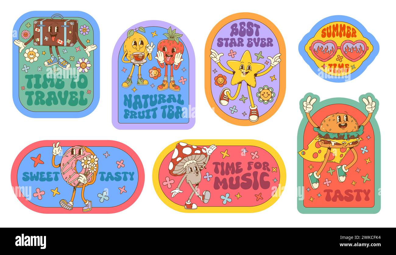 Funky hippy stickers hi-res stock photography and images - Alamy