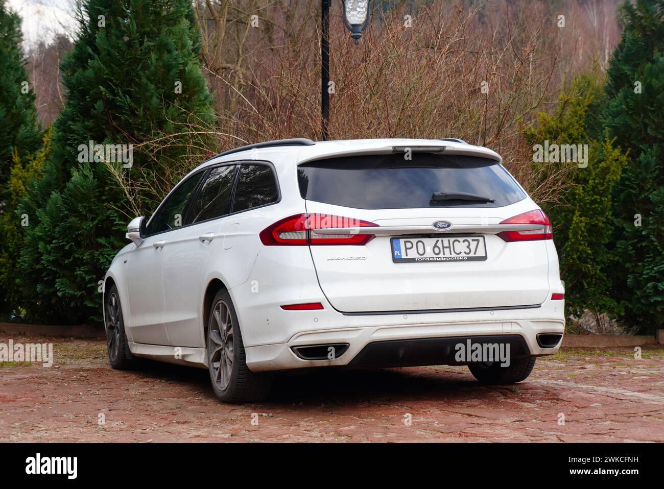 Car parked by trees hi-res stock photography and images - Alamy