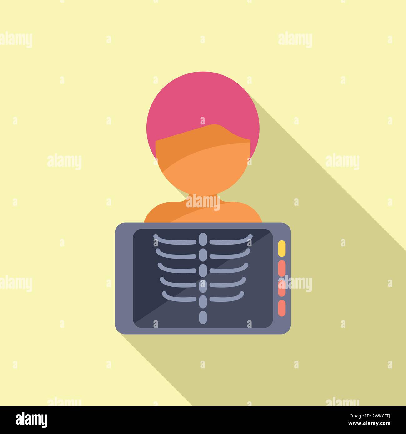 Body patient image icon flat vector. Clinic examination. General ...