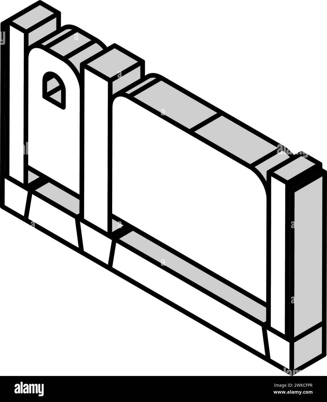 entrance fence isometric icon vector illustration Stock Vector Image ...