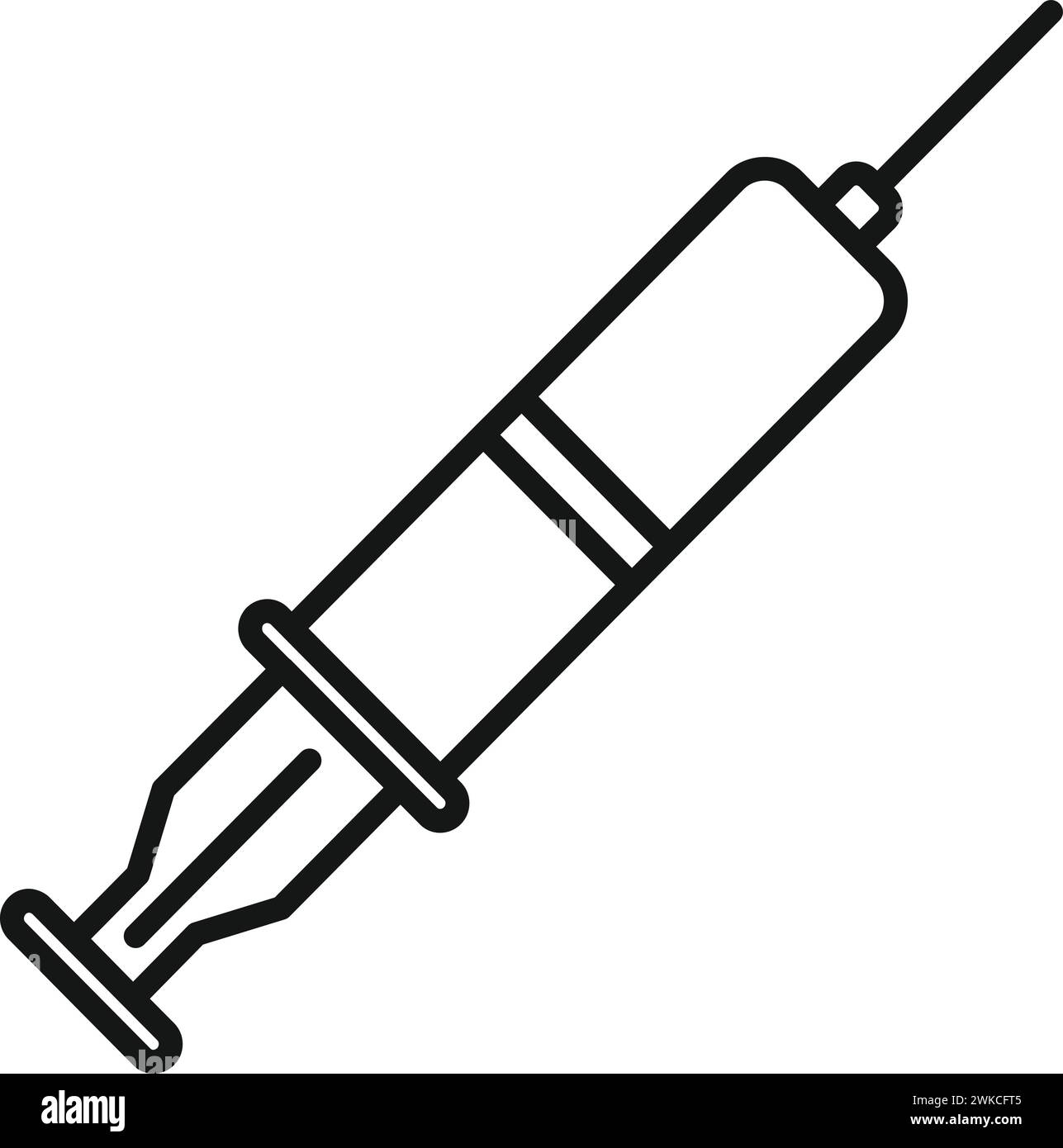 Medical syringe injection icon outline vector. Patient clinic ...