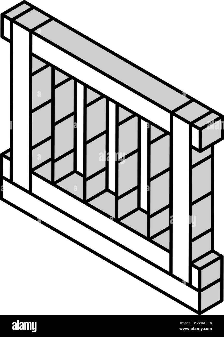 rural fence isometric icon vector illustration Stock Vector Image & Art - Alamy