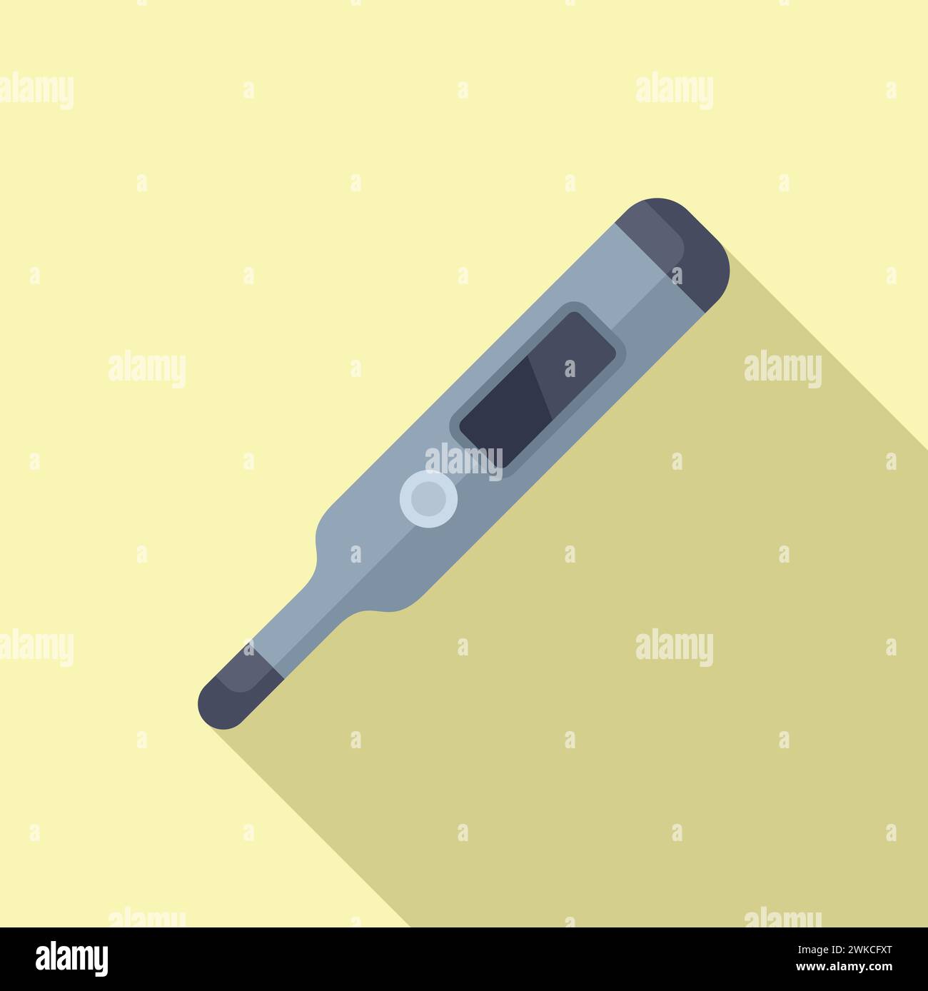 Digital thermometer icon flat vector. Patient clinical examination ...