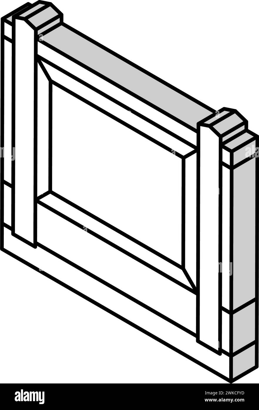 Concrete fence panel Stock Vector Images - Alamy
