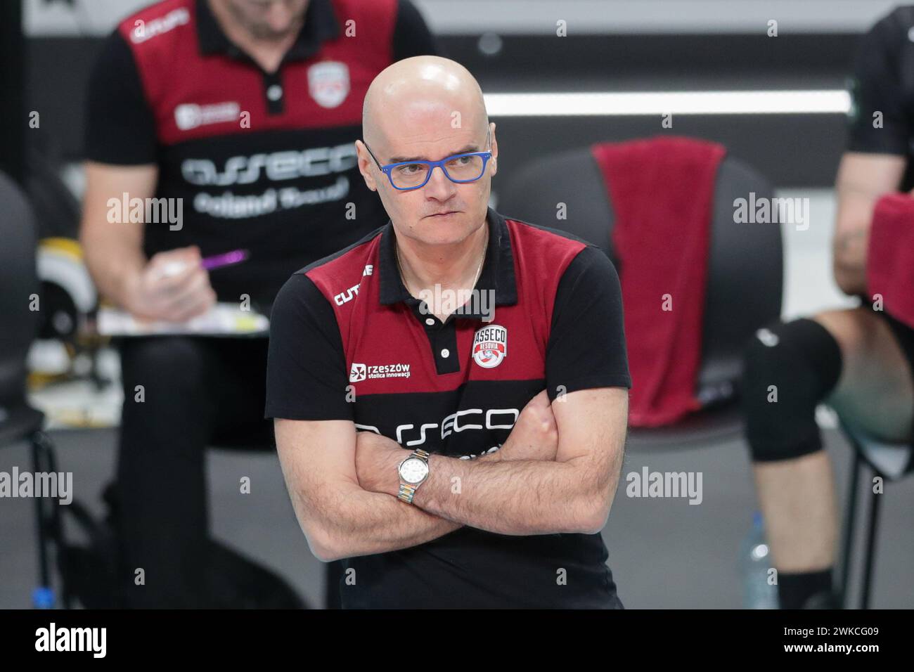 Sosnowiec, Poland. 08th Feb, 2024. Coach Giampaolo Medei of Asseco ...
