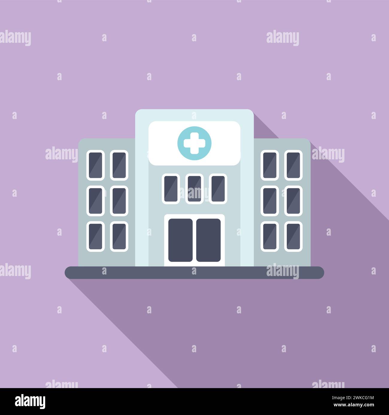 Clinical building icon flat vector. Review examination patient. General ...