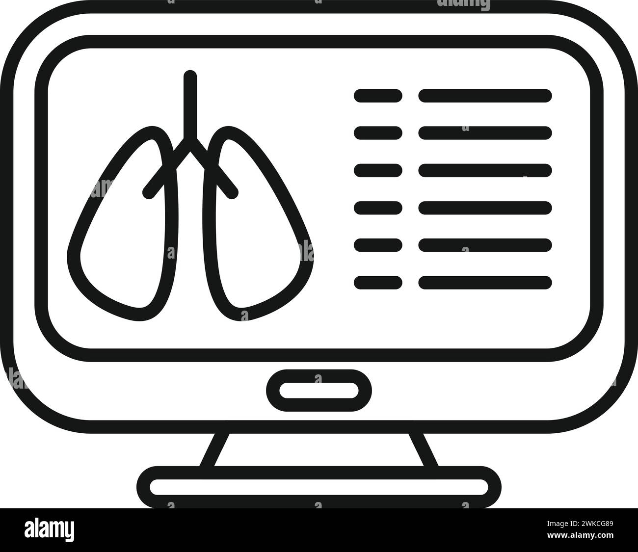 Lungs examination icon outline vector. Scan mri lab. Patient clinic ...