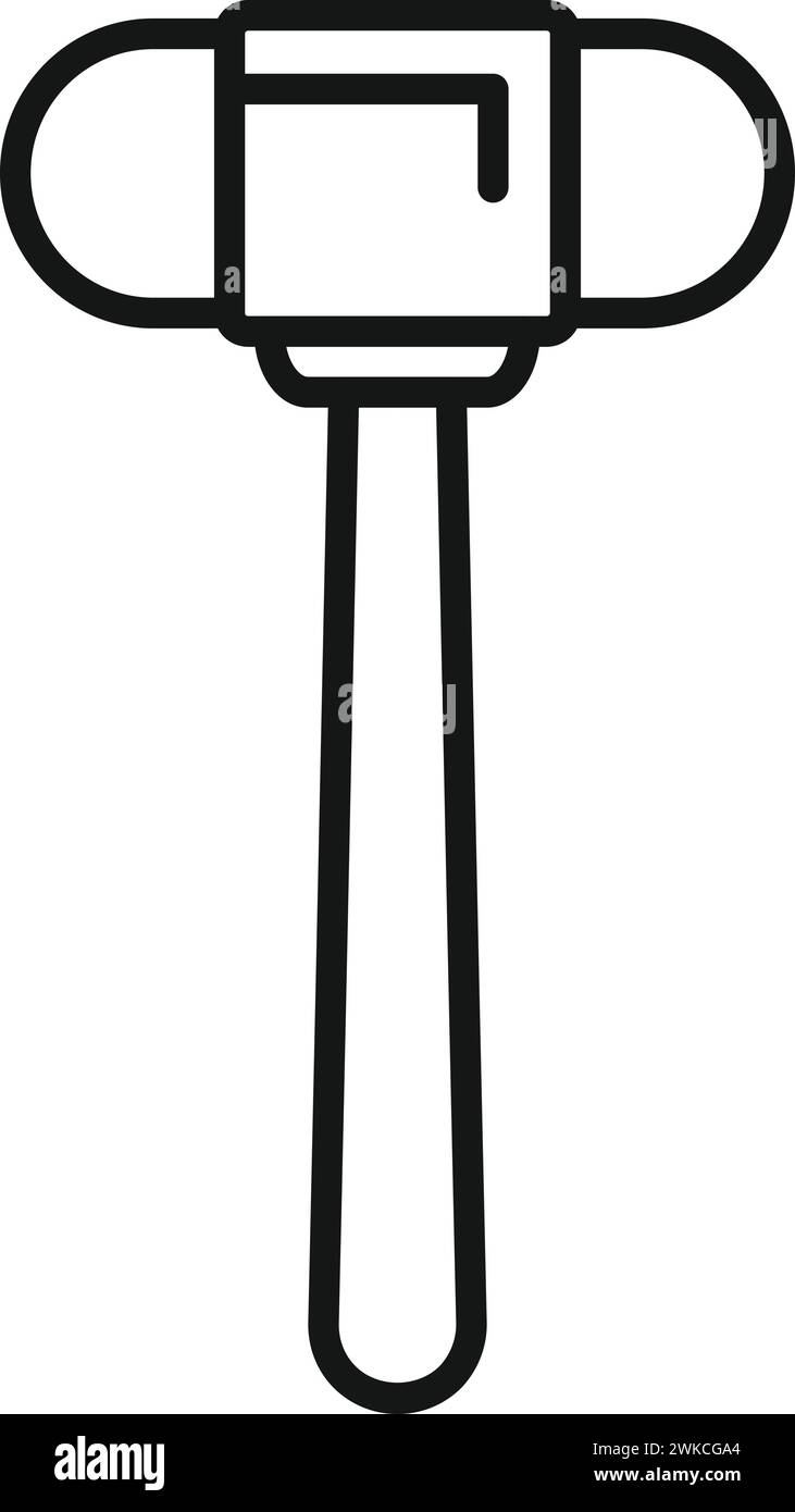 Examination rubber hammer icon outline vector. Medical care survey ...