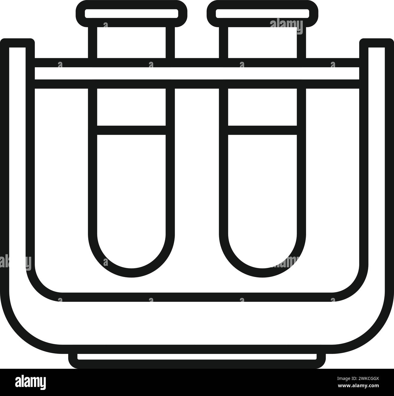 Test tube stand icon outline vector. Body general. Resonance screening ...