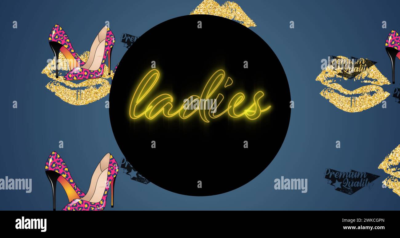 Image of ladies text on purple background Stock Photo - Alamy