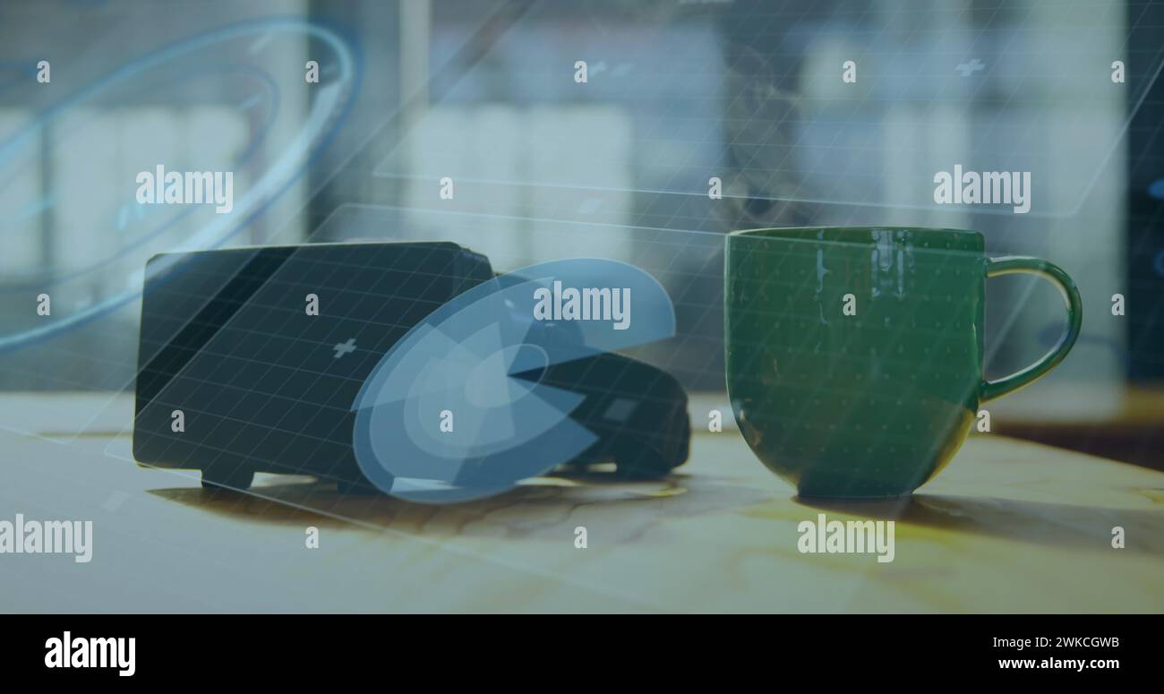 Image of scopes scanning over office desk Stock Photo - Alamy