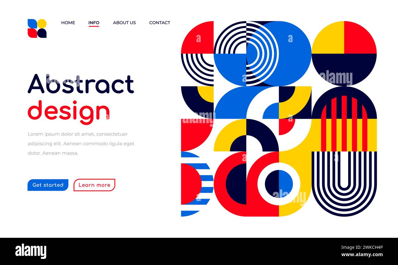 Landing page with abstract geometric pattern. Modern graphic website ...