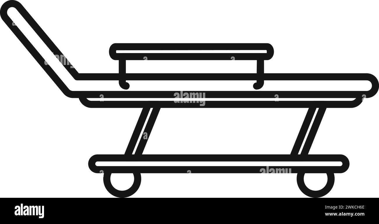 Patient wheel cart icon outline vector. Clinic general. Mri lab ...