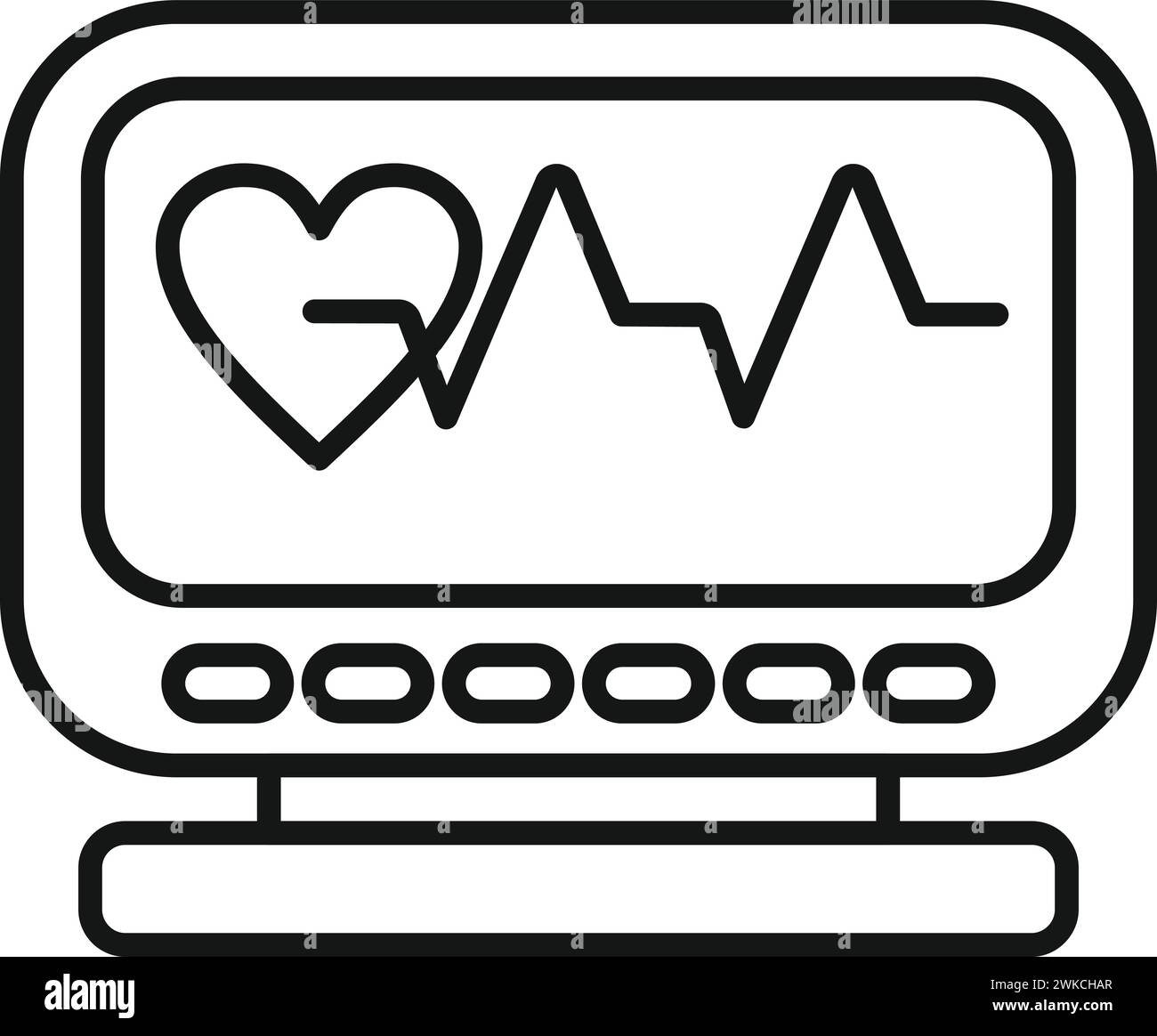 Heart rate monitor icon outline vector. Inspection resonance. Patient ...