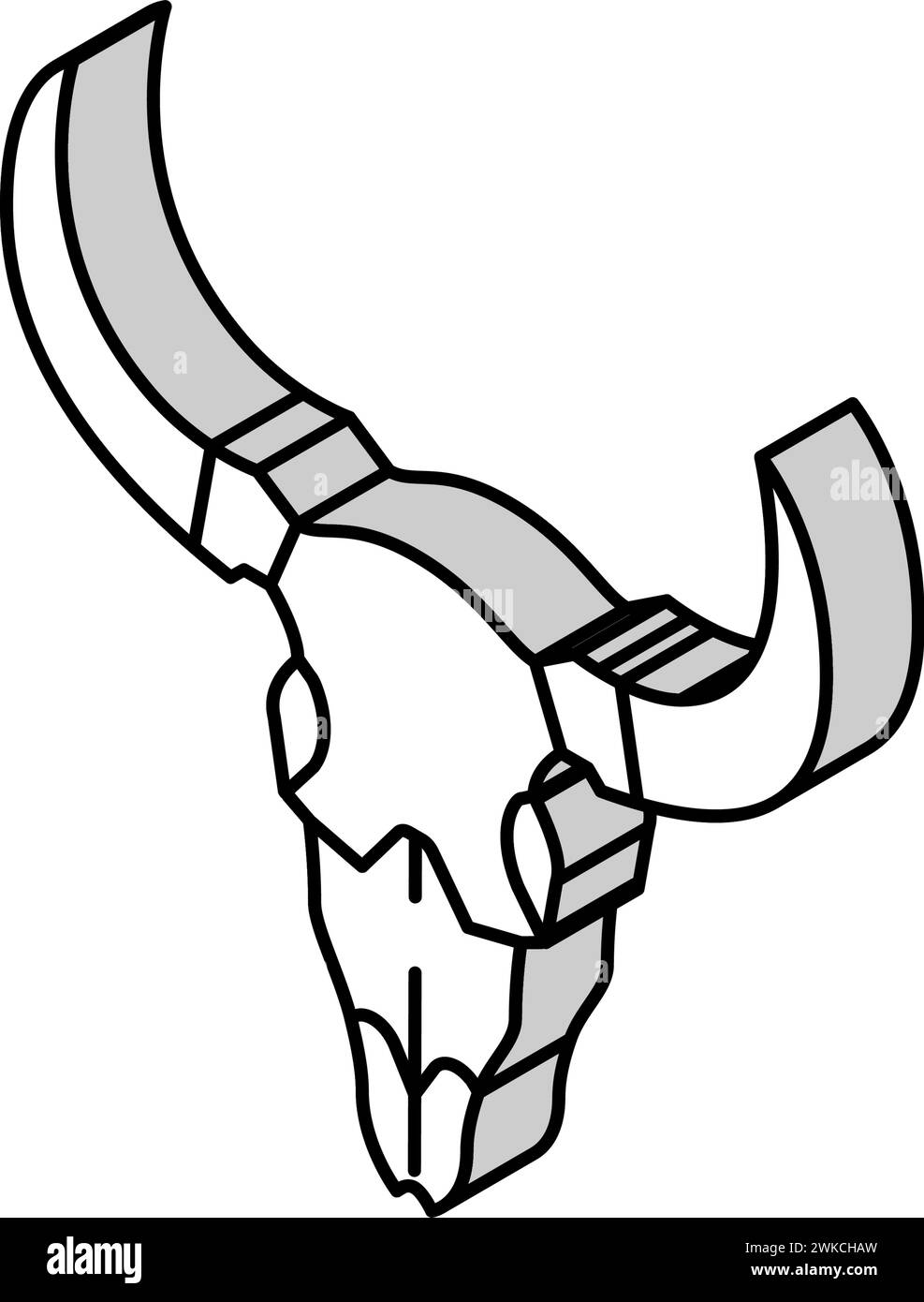 skull bull isometric icon vector illustration Stock Vector Image & Art ...