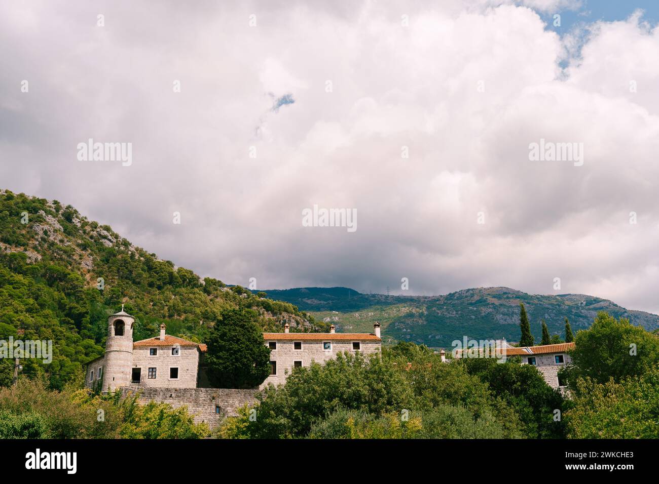 Ancient stone monastery Podmaine in the mountains. Budva, Montenegro ...
