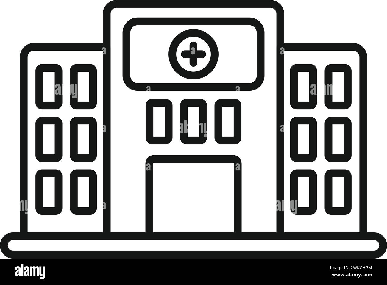 Clinical building icon outline vector. Review examination patient ...