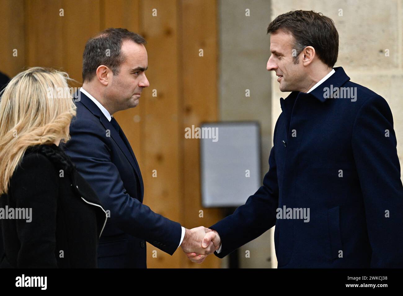President Emmanuel Macron greets Minister for the Armed Forces ...