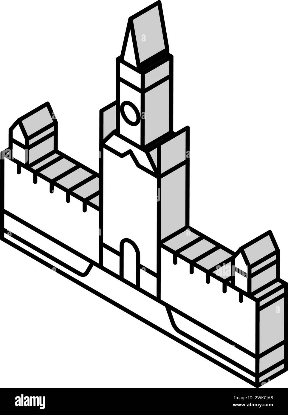 moscow kremlin isometric icon vector illustration Stock Vector Image ...