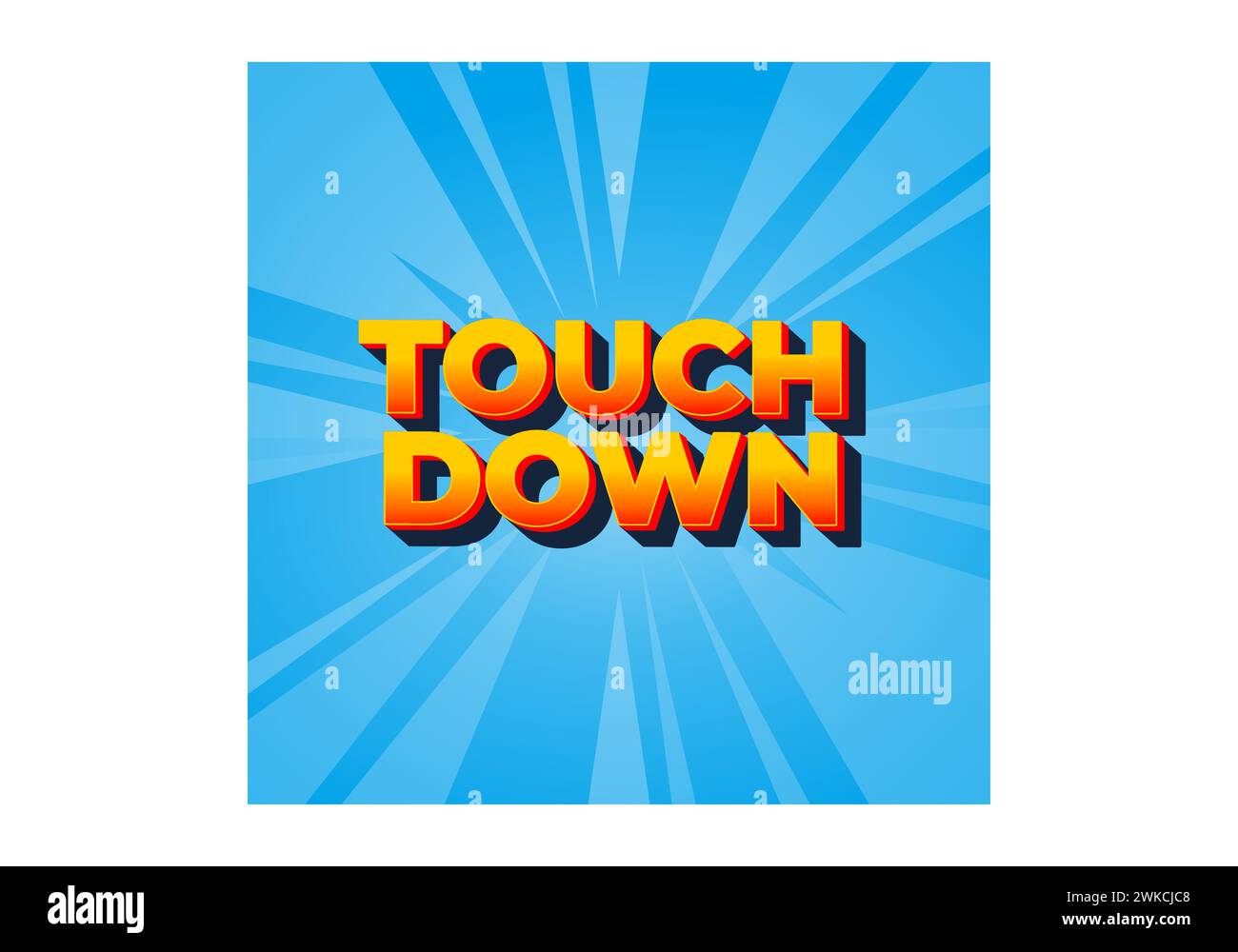 Touch down. Text effect design in eye catching color with 3d look ...