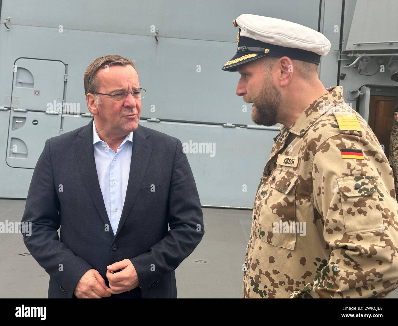 Souda, Greece. 20th Feb, 2024. Boris Pistorius (SPD), Federal Minister ...