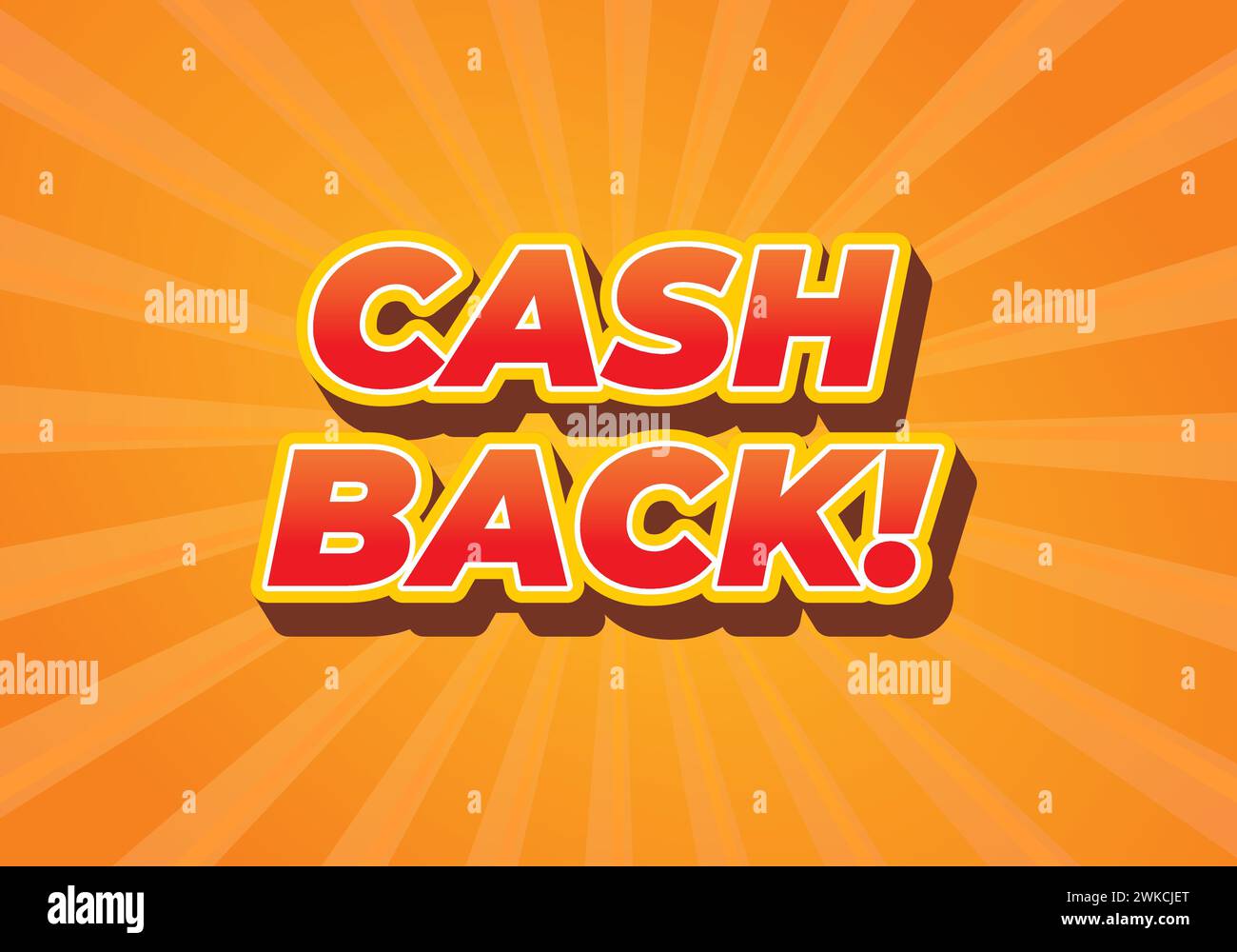Cash back. Text effect design in eye catching colors and 3D look Stock ...