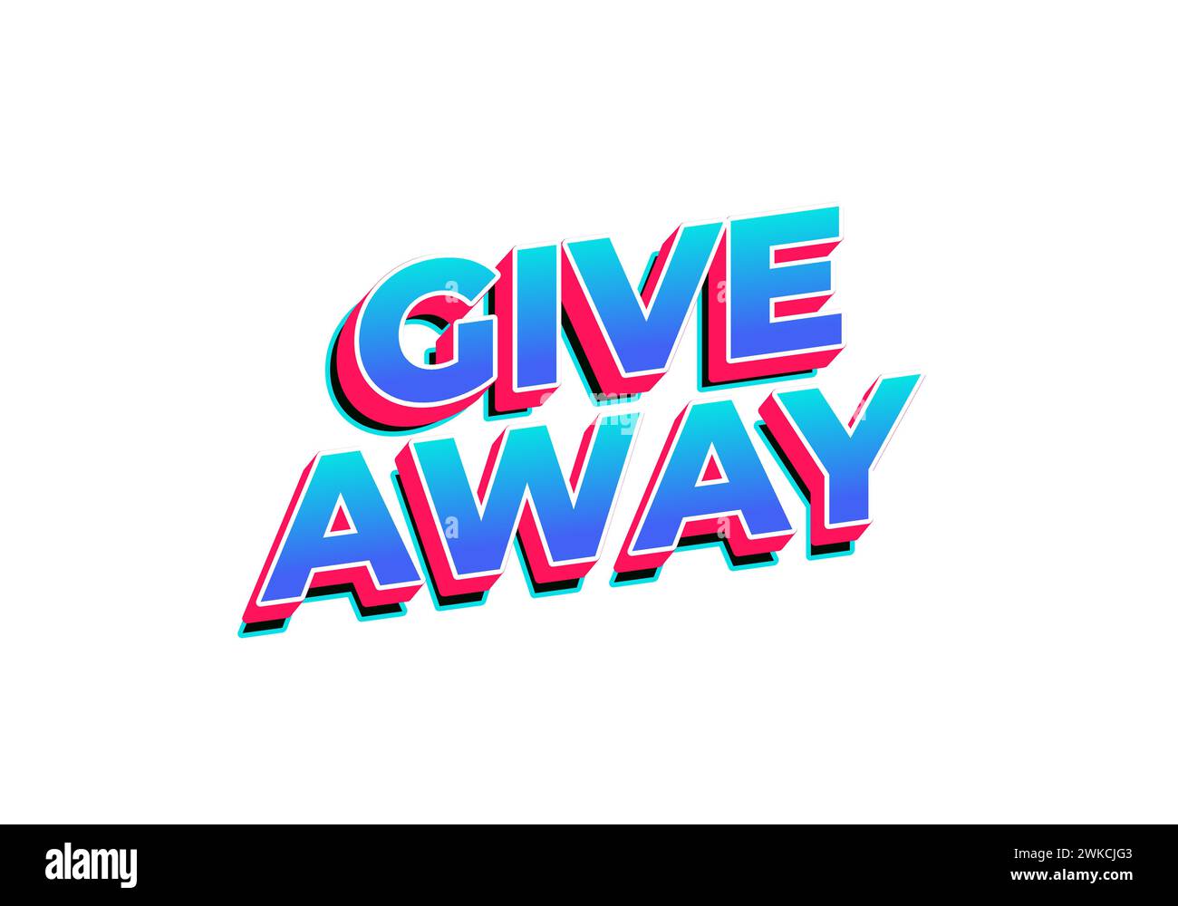GIVE AWAY. Text effect design in 3D style with eye catching color Stock ...